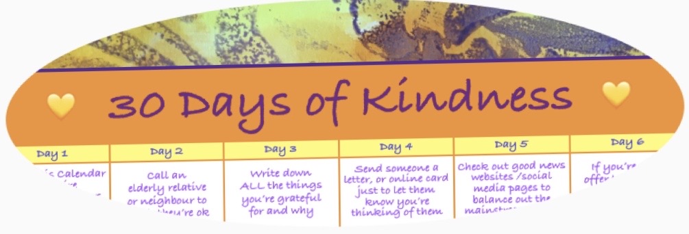 30 Days of Kindness Calendar – make today happy