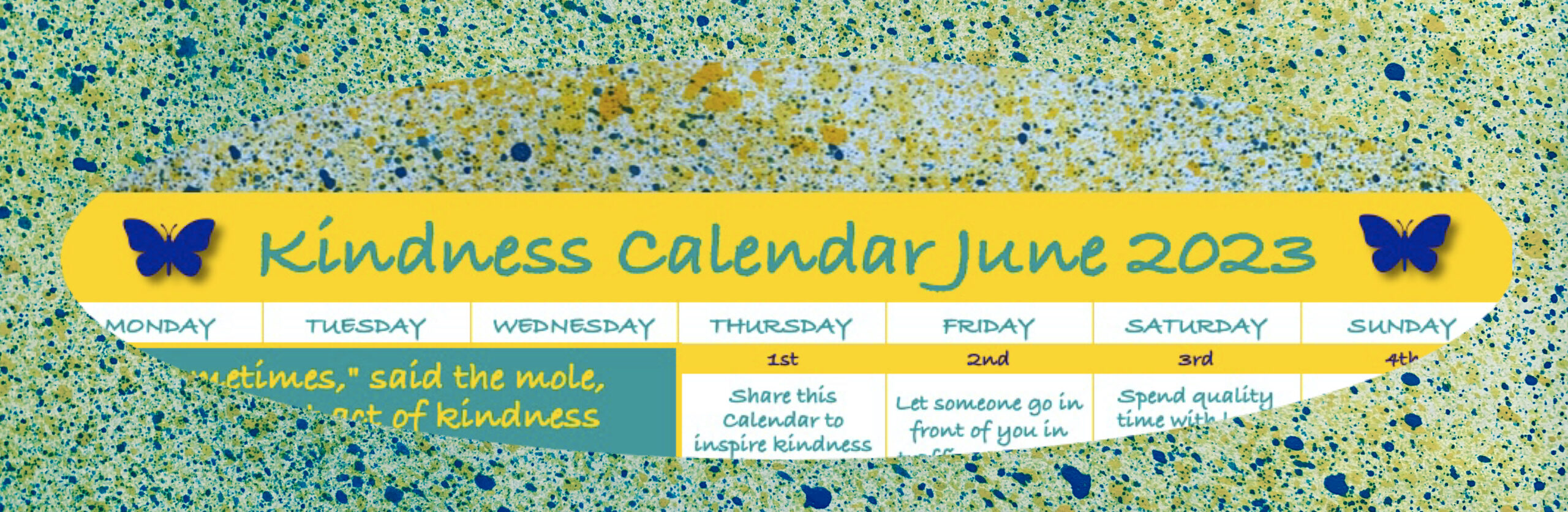Kindness Calendar June 2023 – make today happy